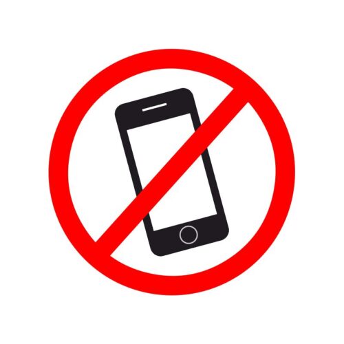 Geen mobiele telefoons - Kuyper Graveertechniek