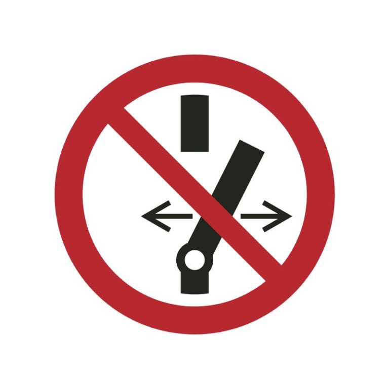 ISO 7010 - P031 - Schakelen verboden - Kuyper Graveertechniek
