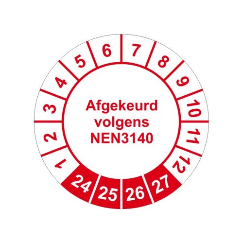 Keuringssticker - Afgekeurd - Volgens NEN3140 - Kuyper Graveertechniek