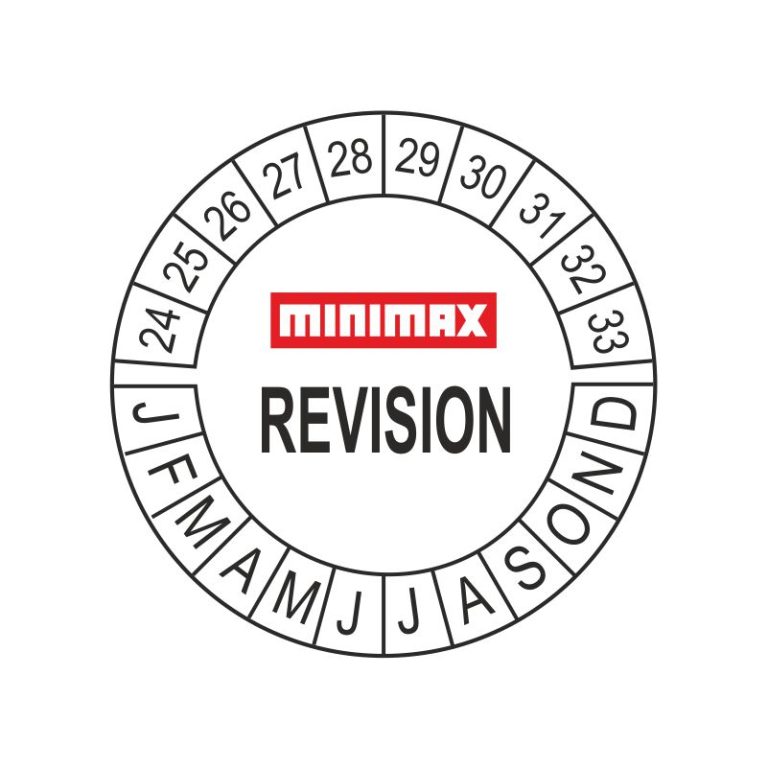 Keuringssticker - met eigen logo - Revision - Kuyper Graveertechniek