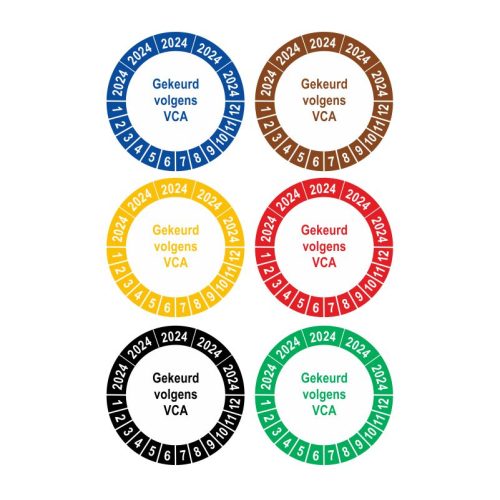 Keuringssticker VCA - Gekeurd volgens VCA - Kuyper Graveertechniek