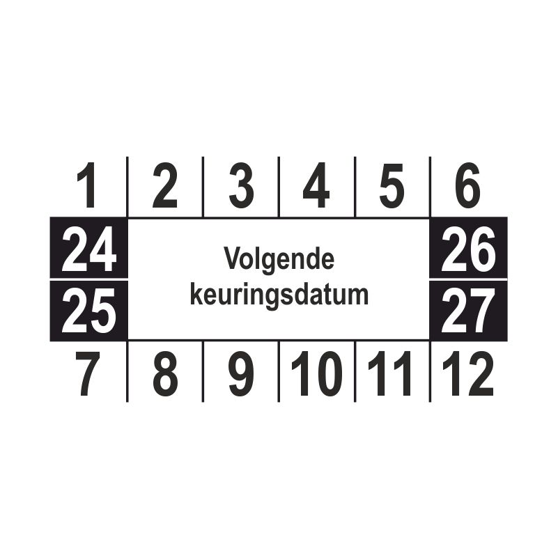 Keuringssticker Volgende keuringsdatum - Kuyper Graveertechniek